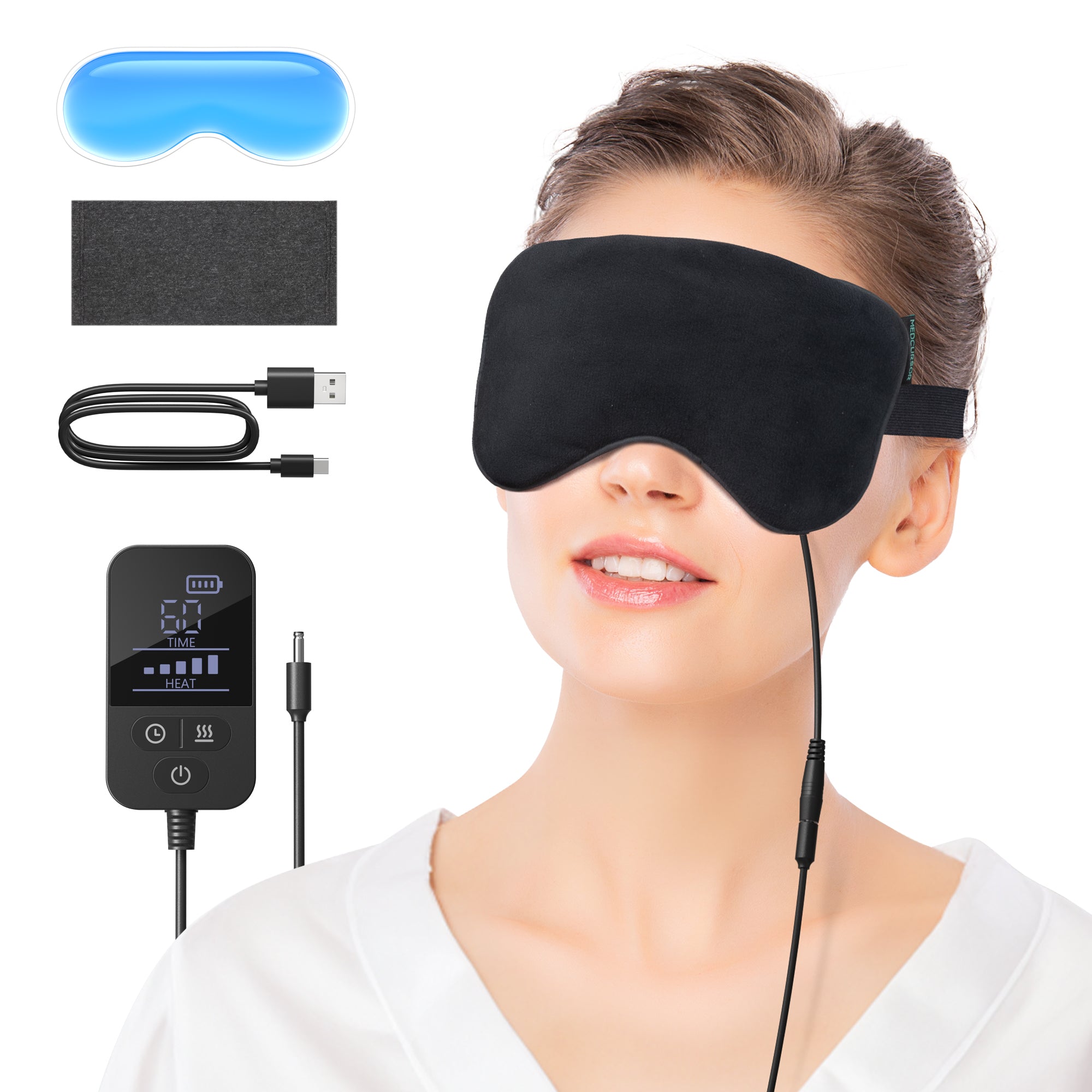 Heated Eye Mask - Medcursor Rechargeable Electric Eye Mask for Dry Eye
